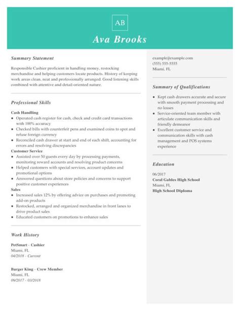 Basic Resume Examples For Retail Jobs