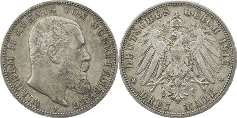 Kaiserreich W Rttemberg Mark F Wilhelm Ii Bis