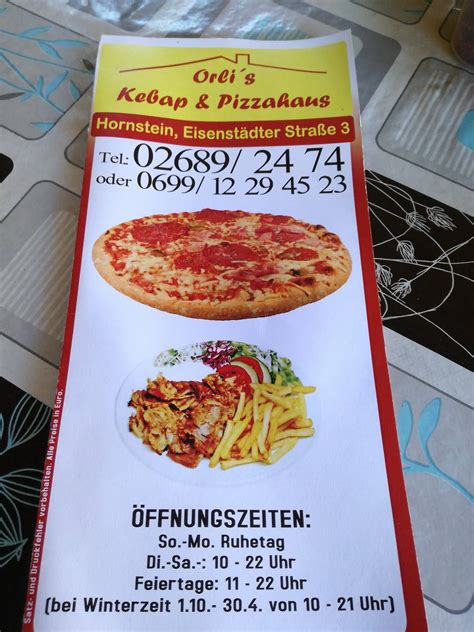 Speisekarte Von Orlis Kebap Und Pizza Haus Hornstein