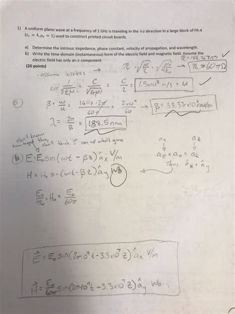 Solved A Uniform Plane Wave At A Frequency Of Ghz Is Chegg