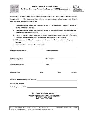 Fillable Online Wvdhhr WEST VIRGINIA WISEWOMAN National Diabetes