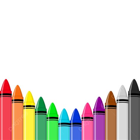 Juegos De Bordes De Crayones De Colores Vector Png Dibujos Colorido