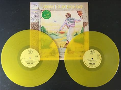 Popsike ELTON JOHN Goodbye Yellow Brick Road LP UK YELLOW VINYL