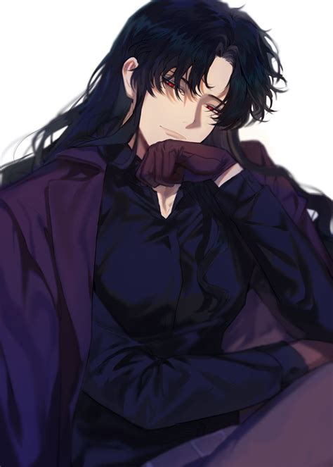 몽글 on Twitter Anime guy long hair Black hair anime guy Anime boy
