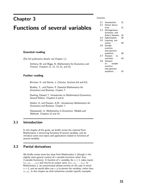 chapter 3 functions of several variables chapter 3 functions of several variables contents 3