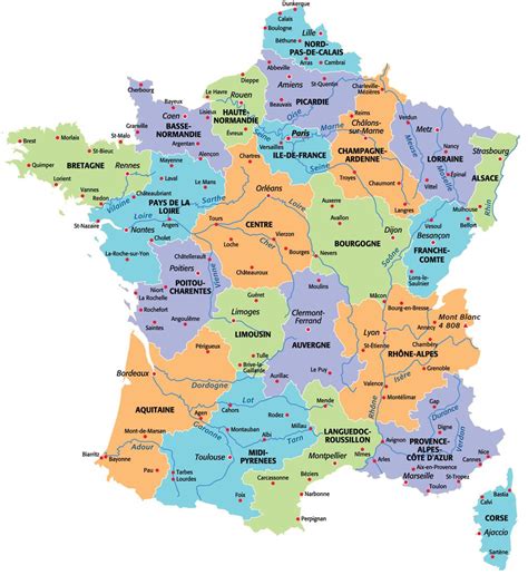 Cartes De France Cartes Des Régions Départements Et avec Carte