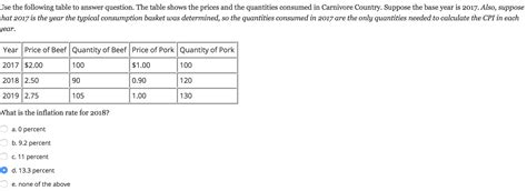 solved use the following table to answer question the table