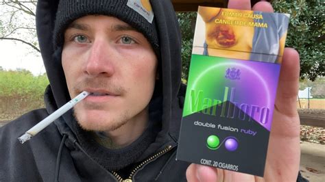 Smoking A Marlboro Double Fusion Ruby Flavored Cigarette Review YouTube