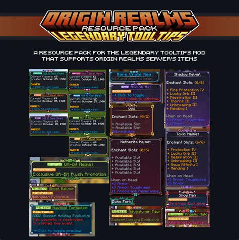Install Origin Realms Legendary Tooltips Minecraft Mods Modpacks