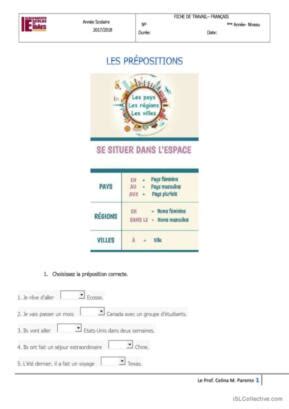 11 Prépositions Guide de grammaire Pratique de la grammair