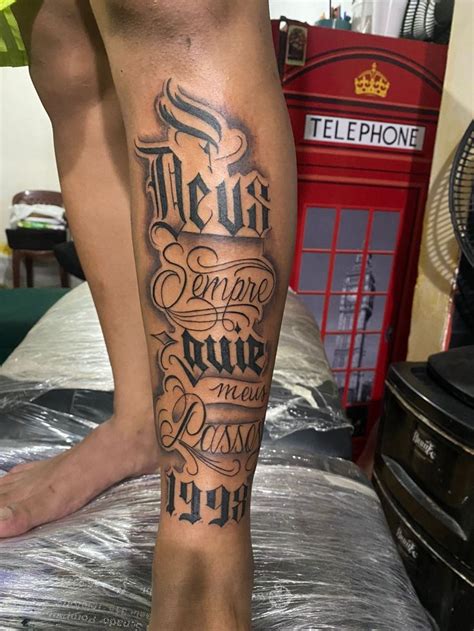 Tattoo Lettering Tatuagem Na Perna Tatuagem Na Canela Tatuagens Na