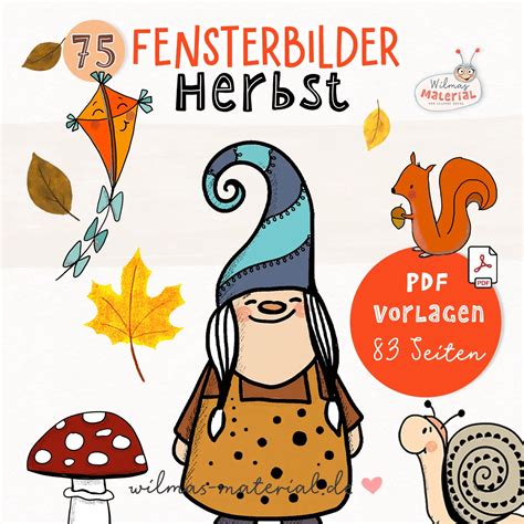 Herbst Fensterbilder basteln 75 tolle Vorlagen für Kinder
