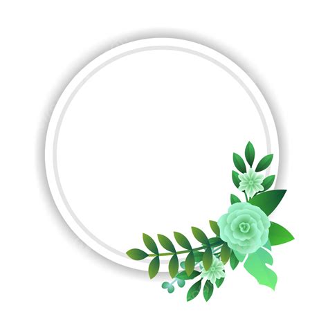 Green Rose Border Square Geometric Wedding Green Rose Border Square