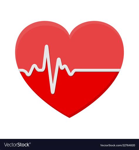 Heart And Ecg Ekg Signal Beat Pulse Line Vector Image