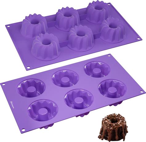Amazon Bakerpan Silicone Mini Fluted Cake Pans Mini Gelatin Molds