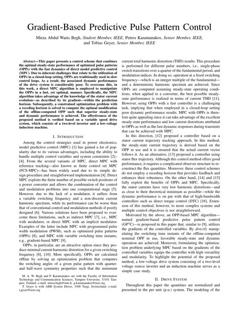 pdf gradient based predictive pulse pattern control