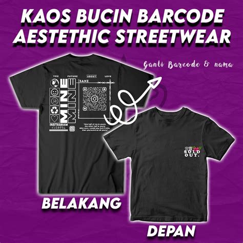 Jual Kaos Baju CUSTOM STREETWEAR SCAN BARCODE PROFILE INSTAGRAM PACAR