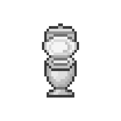 Vector Pixel Art Style Old Videogames Style Retro Style 18 Bit Toilet