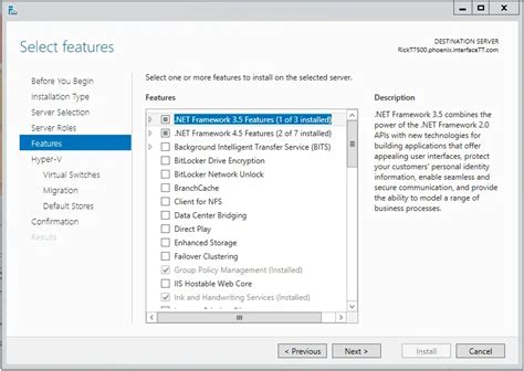 Comment installer le rôle Hyper V dans Windows Server Interface