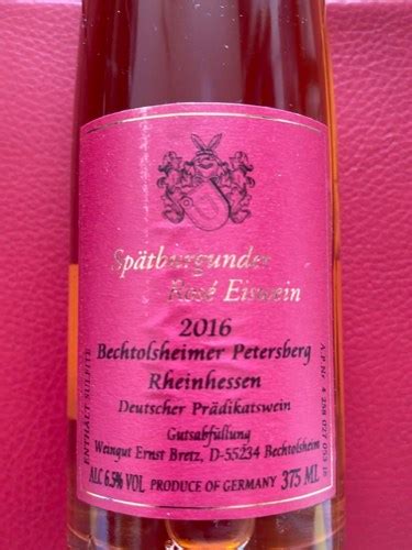 Ernst Bretz Bechtolsheimer Petersberg Spätburgunder Rosé Eiswein