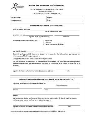 Fillable Online Cspi Qc DOSSIER PROFESSIONNEL INSTITUTIONNEL