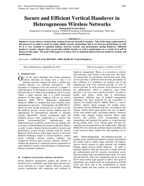 pdf secure and efficient vertical handover in heterogeneous wireless networks