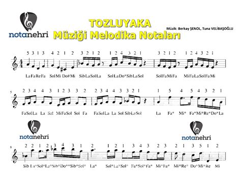 TOZLUYAKA Müziği Melodika Notaları Nota Nehri