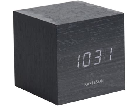 Réveil en bois carré cube KARLSSON