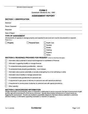 Fillable Online Attorneygeneral Jus Gov On FORM C ASSESSMENT REPORT