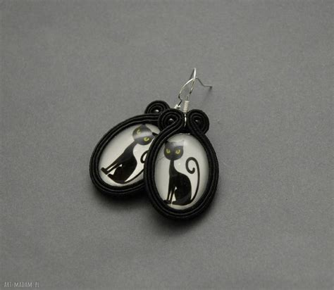 unikatowe kolczyki sutasz kot ღ art Madam pl