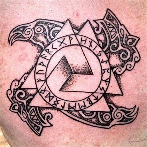 Heathen Asatru Valknut Huginn Muninn Geri Freki Futhark Runes