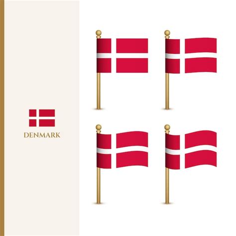 Premium Vector Waving Denmark Flags 3d Vector Illustration Flag Of