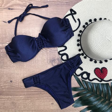 BIQUÍNI TOMARA QUE CAIA AZUL MARINHO Dondoca Moda Feminina Dondoca