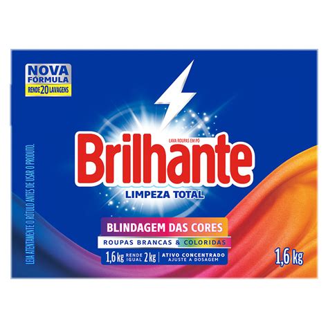 Sabão em Pó Brilhante Limpeza Total Brilhante