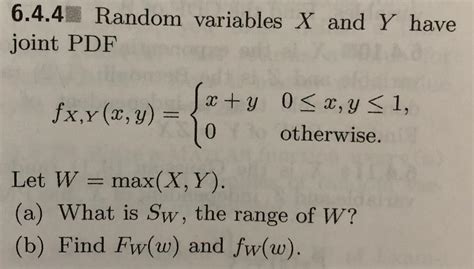 solved 6 4 4 random variables x and y have joint pdf fx y x