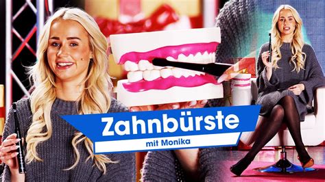 Monika zeigt Ihnen wie Sie mit dieser elektrischen Zahnbürste richtig
