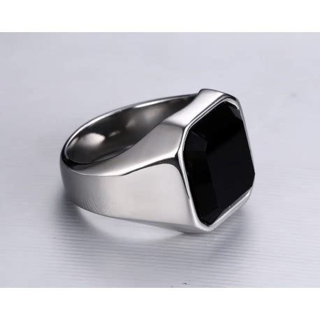 BAGUE HOMME PIERRE NOIR ONYX
