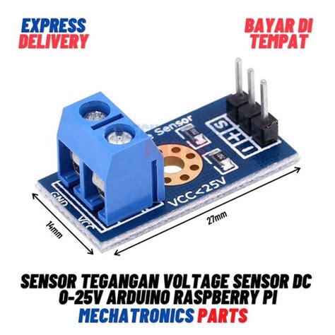 Jual Sensor Tegangan Voltage Sensor Dc 0 25v Arduino Raspberry Pi Kota Bandung Mechatronics