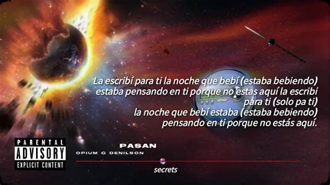 Pasan Las Horas Opium G Denilson Letra Oficial Youtube