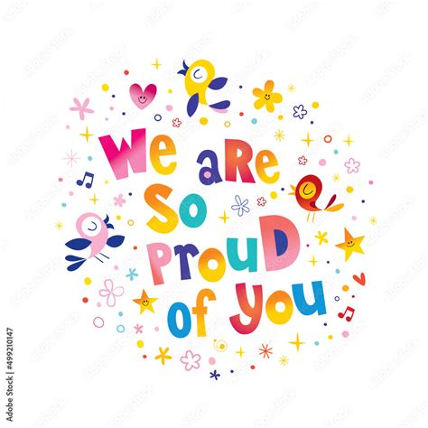 We Are So Proud Of You A Congratulations Card Stock Vector Adobe Stock