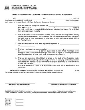 Affidavit Of Legitimation Philippines