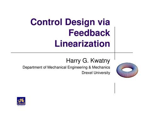 control design via feedback linearization mem 636 docsity