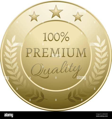 Premium Quality Round Badge Realistic Gold Medal Stock Vector Image