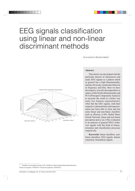 pdf eeg signals classification using linear and nonlinear discriminant methods