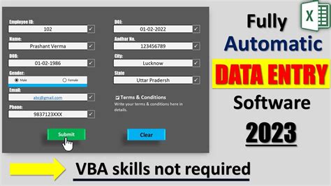 Fully Automated Data Entry Software In Excel Data Entry Form In Excel