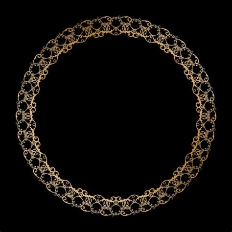 Ornamento Redondo Dourado Moldura Redonda Decorativa Design Elegante
