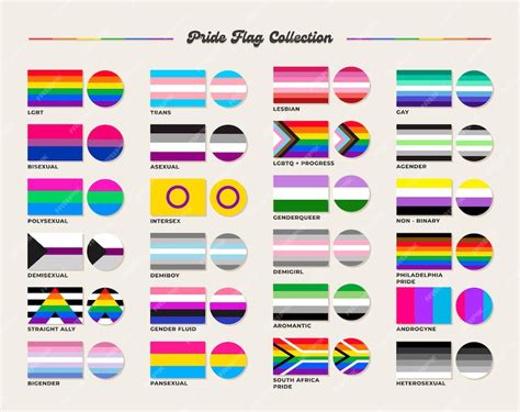 Premium Vector Lgbtq Sexual Identity Pride Flags Collection Flag Of Gay Transgender