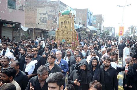 A Large Number Of Mourners Attending The Chehlum Procession To