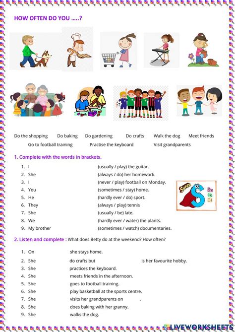 How Often Do You Interactive Worksheet Learn English Words