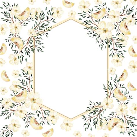 Tarjeta De Acuarela Con Flores Y Hojas Foto Premium